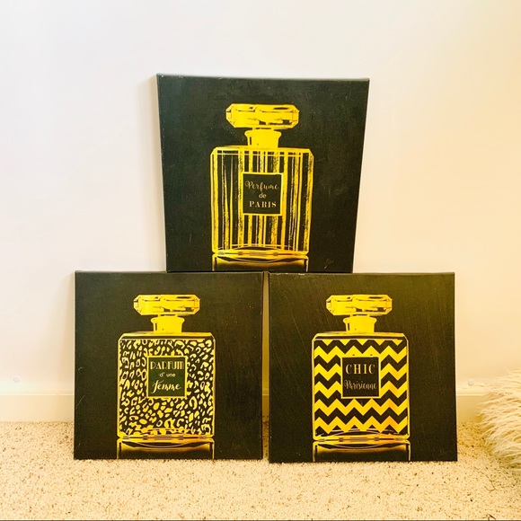 Wall Decor | 3piece Wall Art Set Perfume Bottles | Poshmark